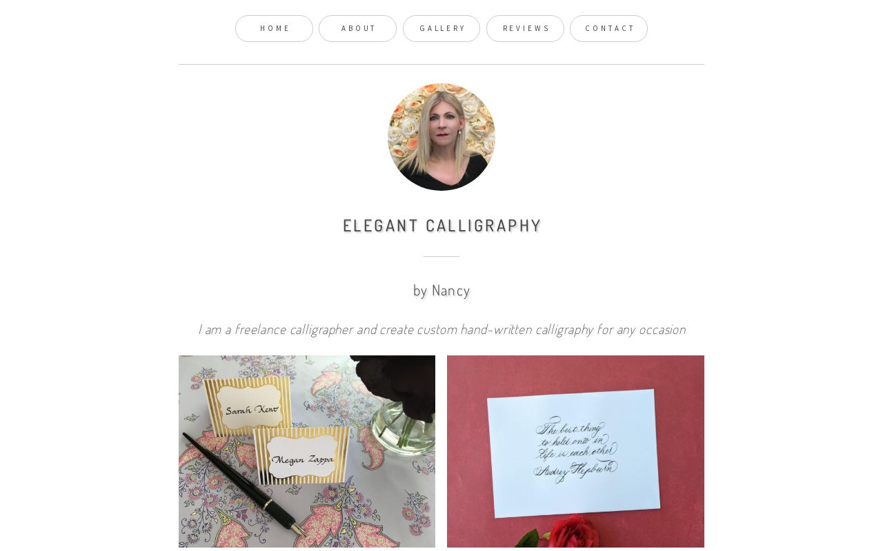 Elegant Calligraphy By Nancy